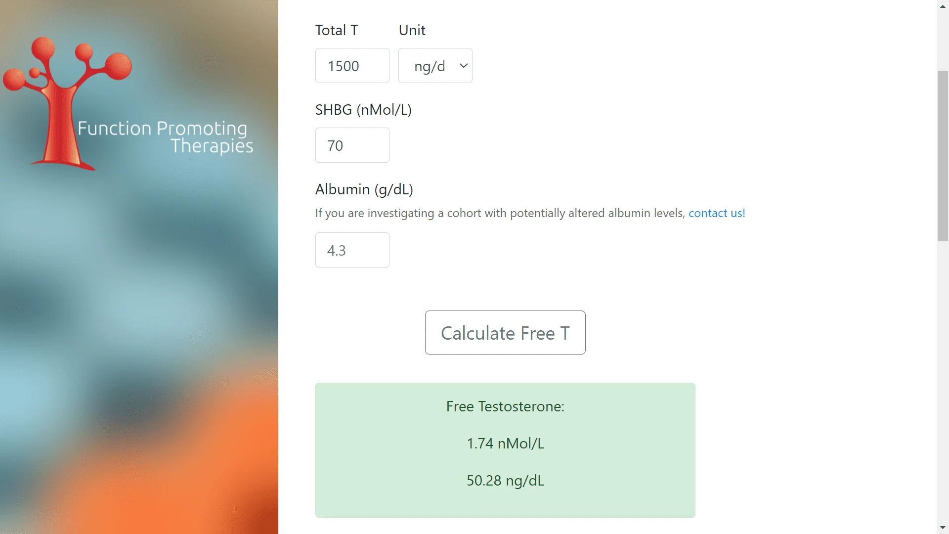 Quest Diagnostics different ranges for Free T based on methodology ...