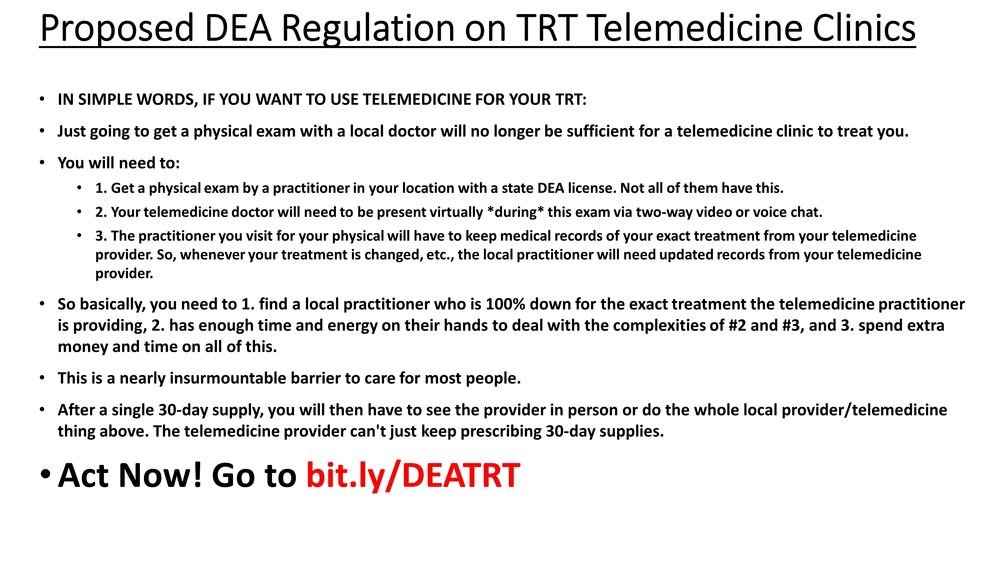 THE DEA And ACCESS TO TRT TELEMEDICINE | Excel Male TRT Forum