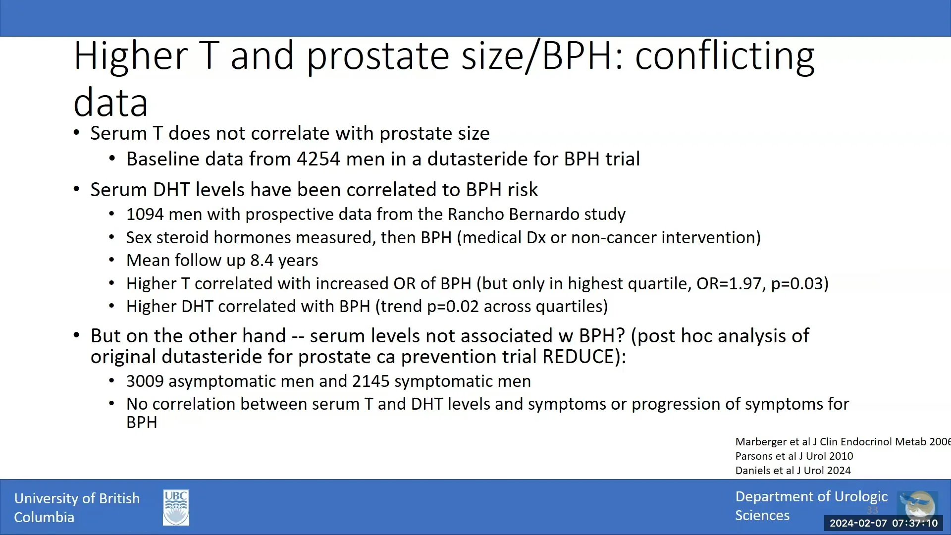 An overview of leading pathophysiologic theories in BPH - Androgens and ...