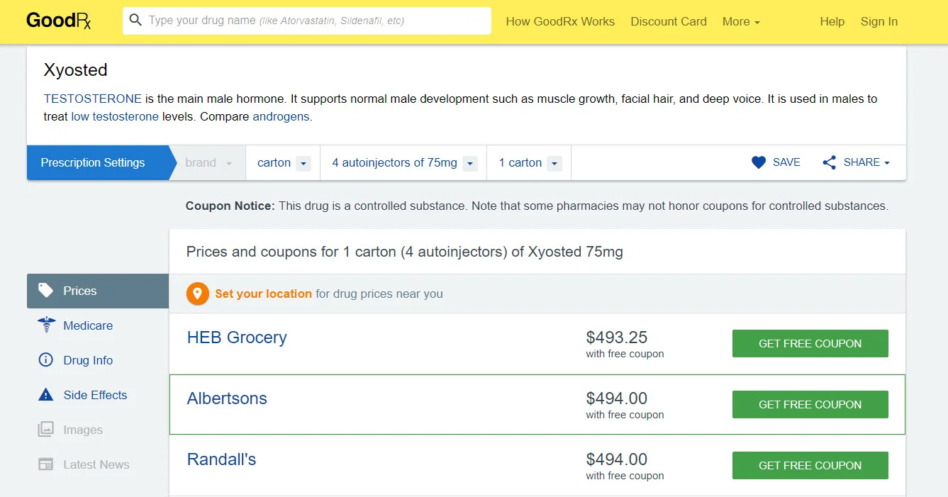 Xyosted Prefilled Autoinjector for Subcutaneous Testosterone ...